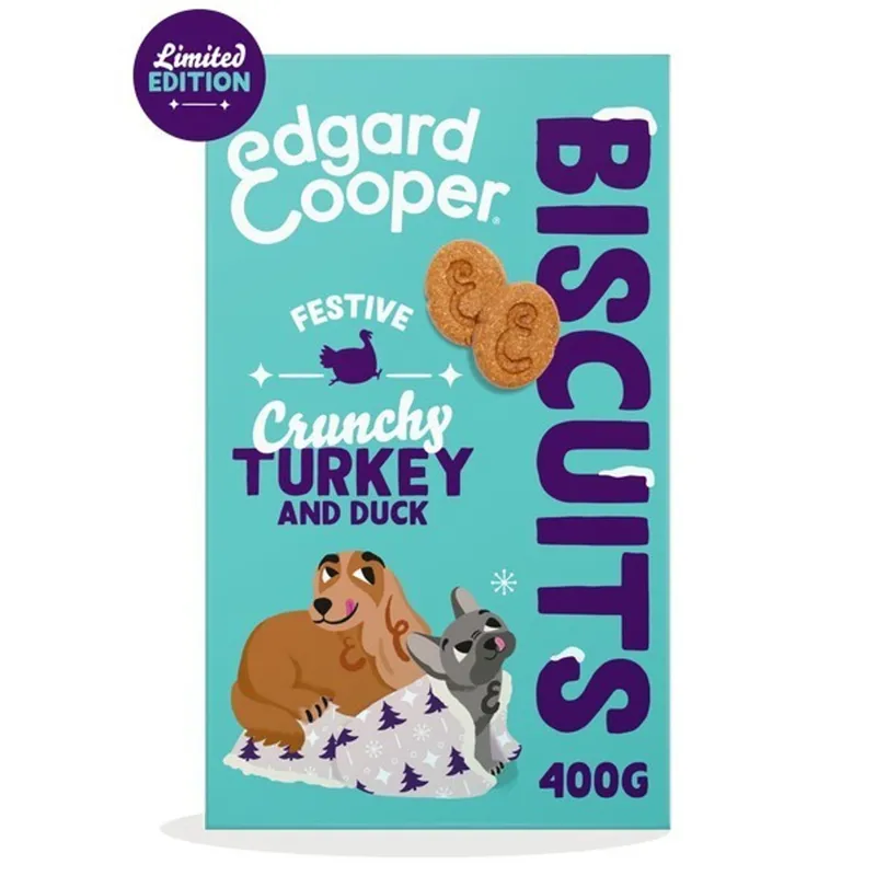 Edgard and Cooper Festive Duck and Turkey Biscuits 400g